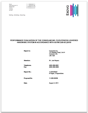 Performance Evaluation Document - ASTM_E330-02_2010 - FlexFence